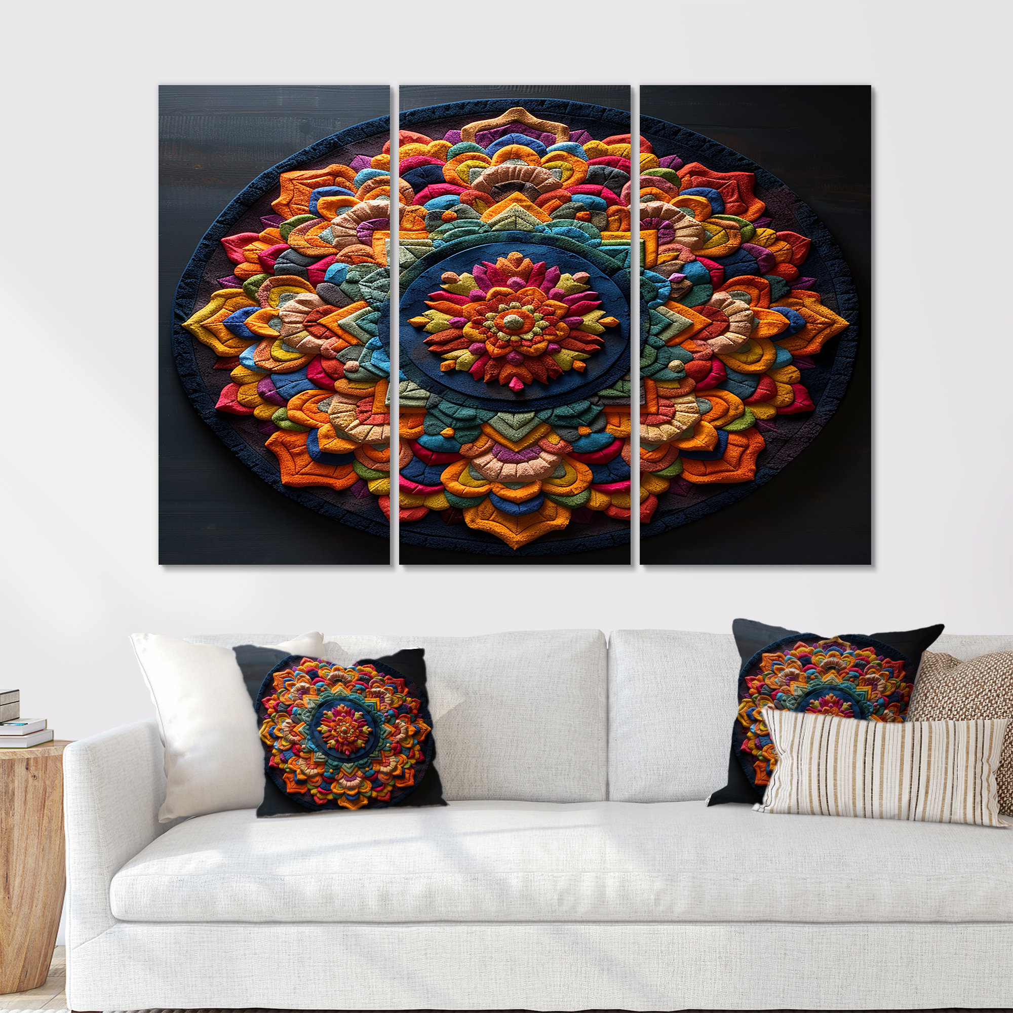 Bungalow Rose Buddhist Sand Flower Mandala - Boho Mandala Wall Art ...