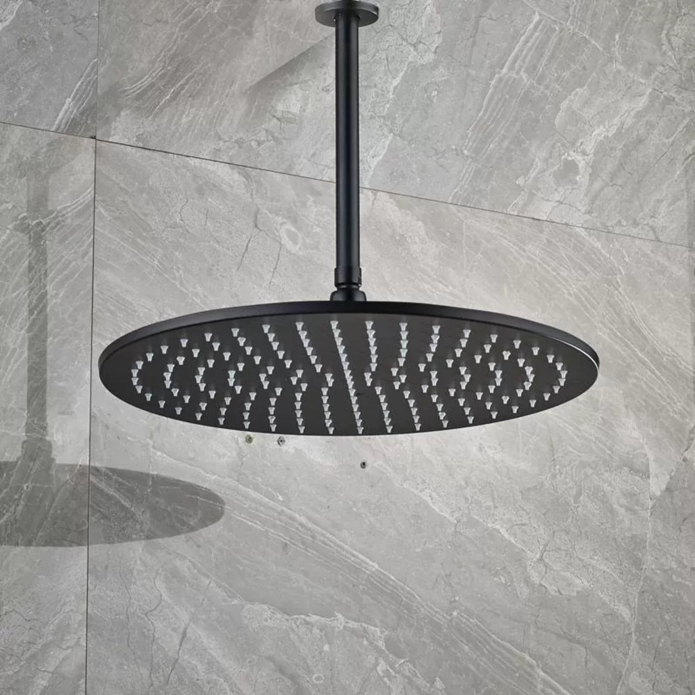 Juno Showers Juno Hydro Power 16 Stainless Steel Round Matte Black LED ...