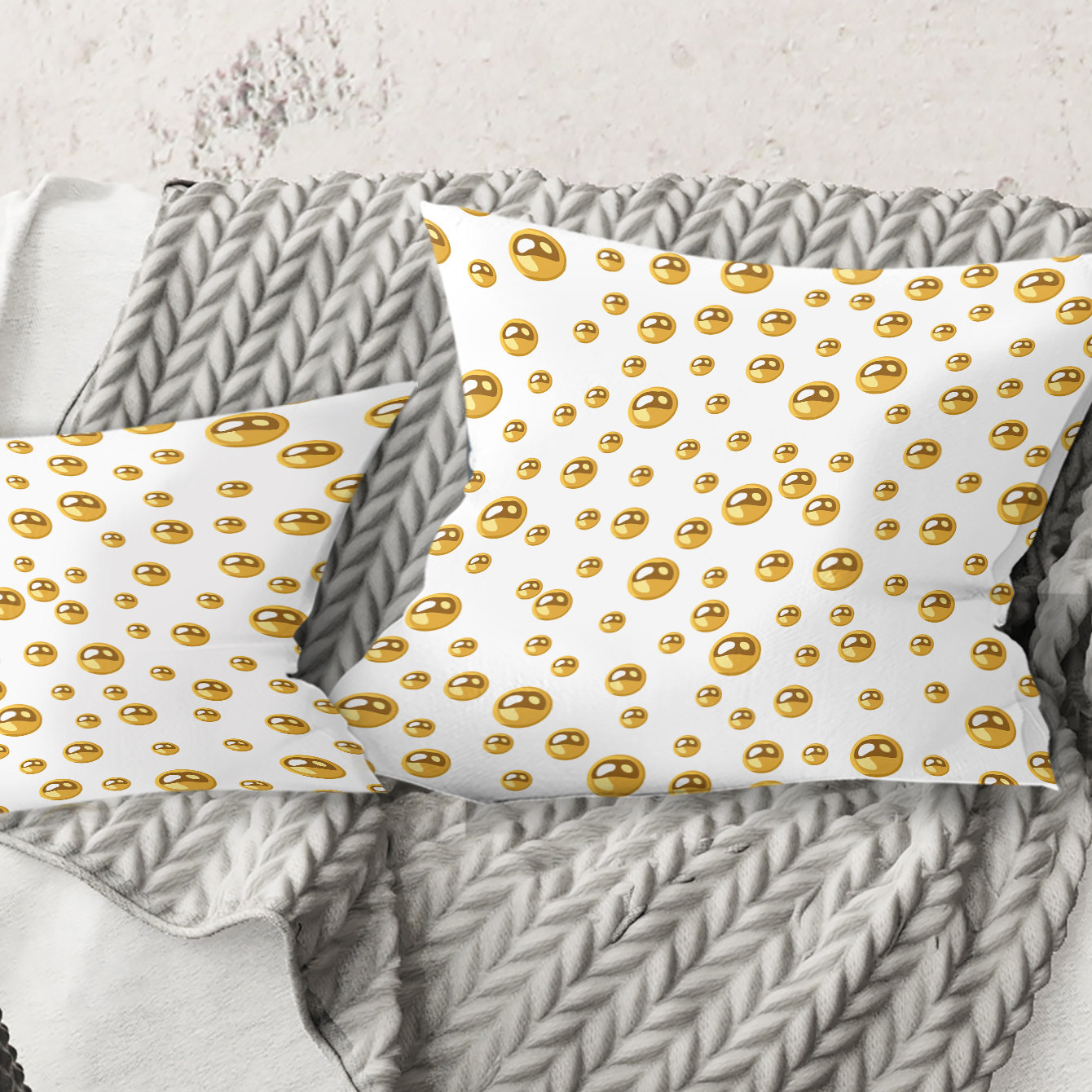 Design Art Golden Circular Pattern II - Mid-Century ModernPrinted Throw ...