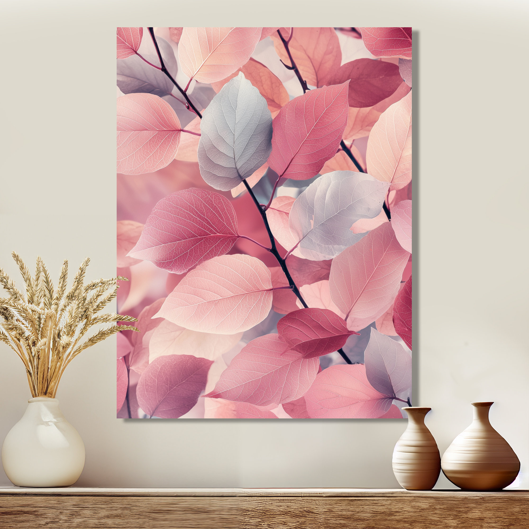 Ebern Designs Rose Shadows Among The Leaves I - Traditional Metal Art ...
