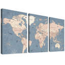 IDEA4WALL World Map "Blue Global Antique Atlas Map Artwork, Modern ...
