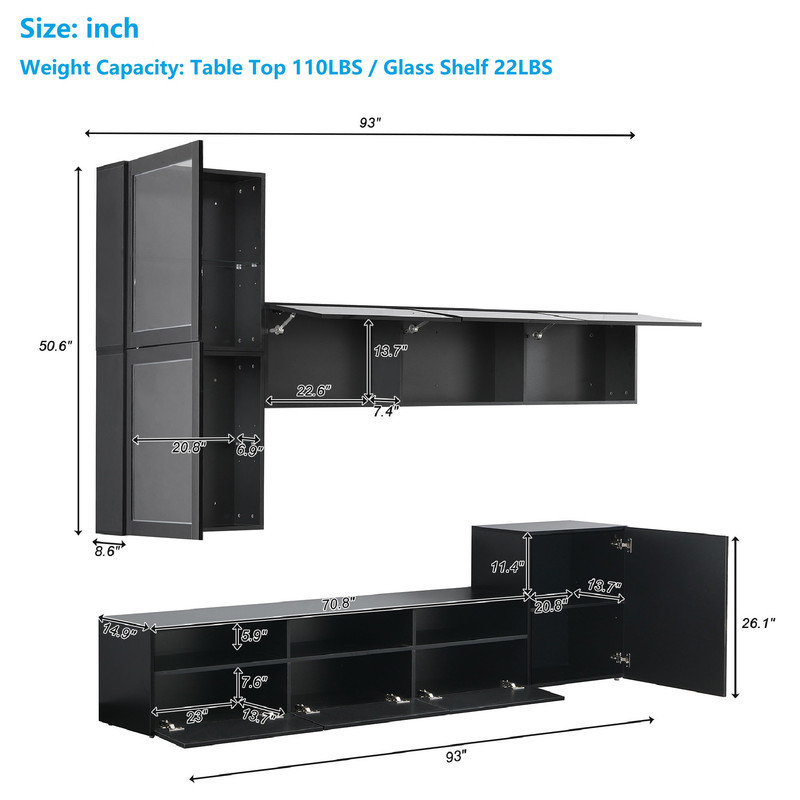 Latitude Run® 93'' Media Center | Wayfair