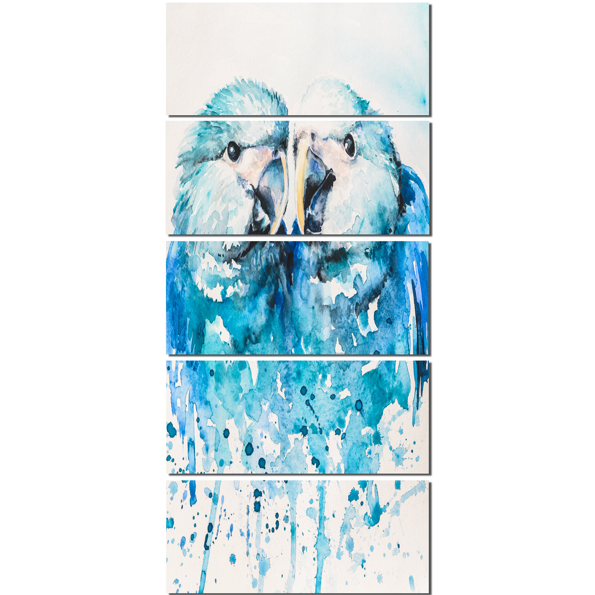 Design Art 'Spix's Macaw Watercolor' 5 Piece Painting Print on Wrapped ...
