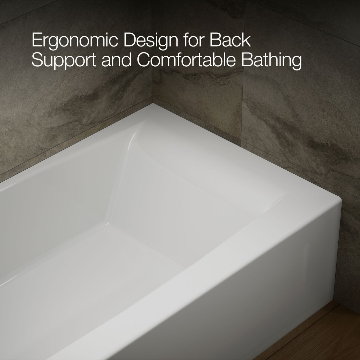 Kohler Entity 60" X 30" Alcove Bath with Integral Apron and Integral ...