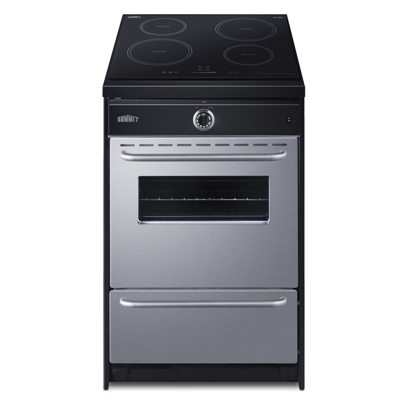 Summit Appliance 24" Wide Black/Stainless Steel Induction Range | Wayfair