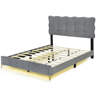 Mercer41 Full Size Menard Platform Bed With LED Frame And Stylish ...