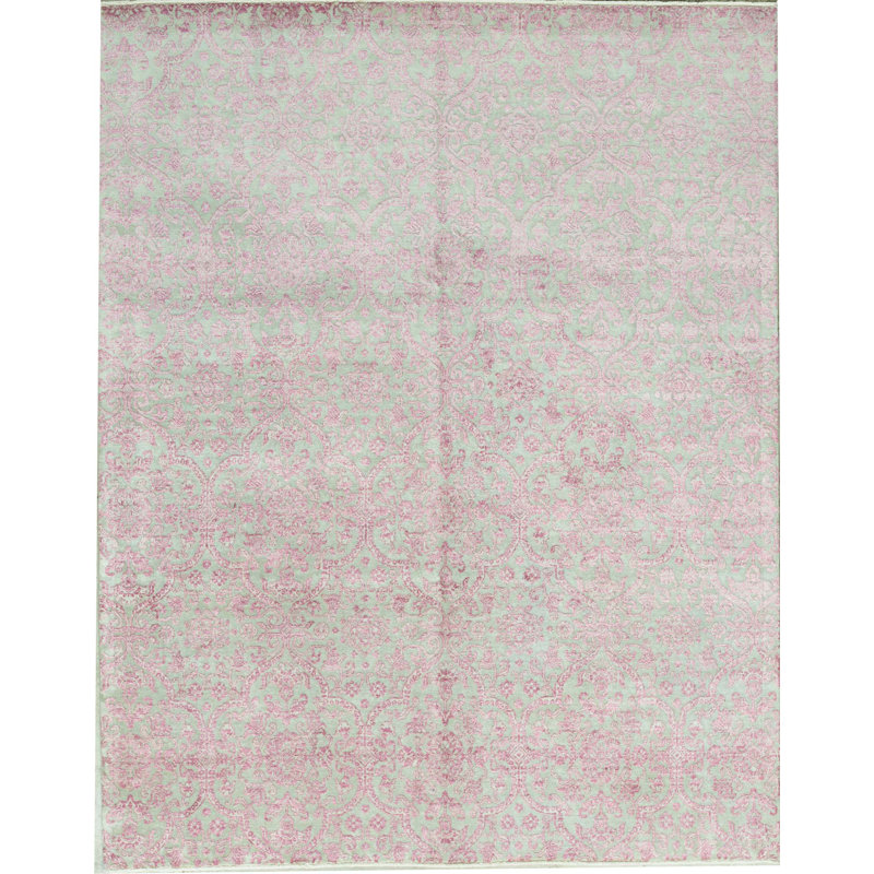 Bokara Rug Co., Inc. Hand-Knotted High-Quality Light Green and Pink ...