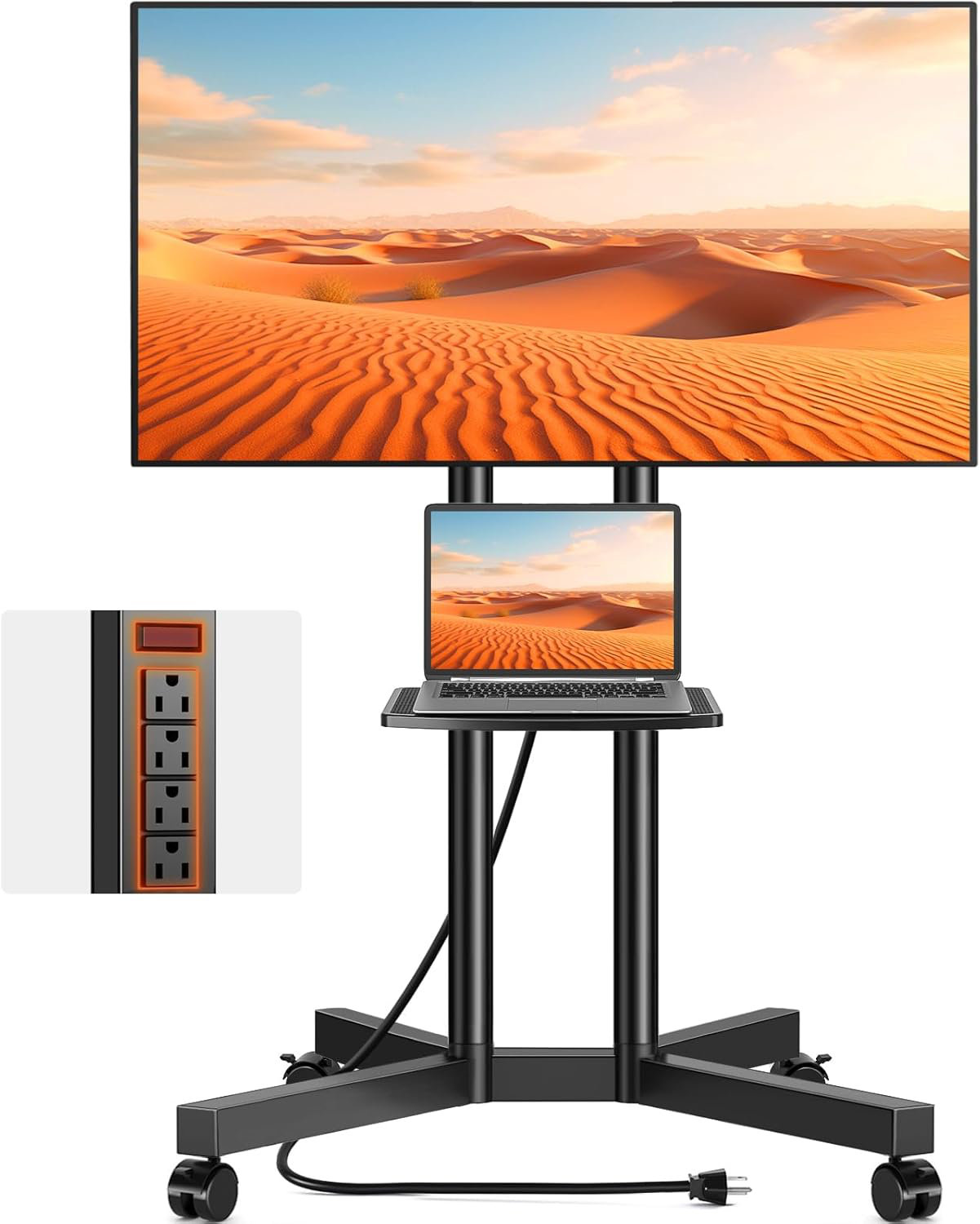 Symple Stuff Rolling TV Stand with Power Outlet | Wayfair