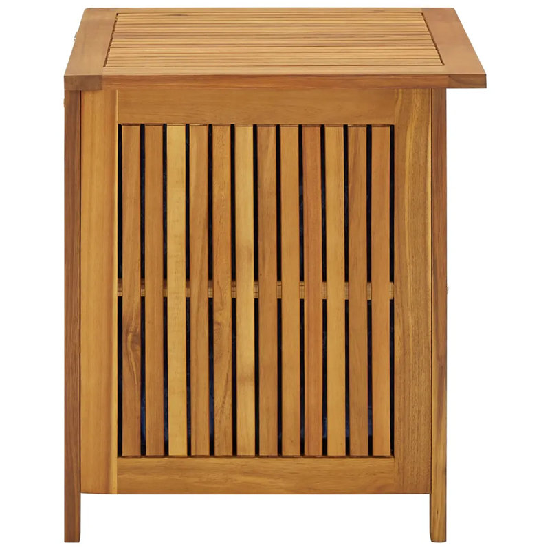 Benjara Outdoor Storage Box Table, Acacia Wood With Flip Top, Slatted ...