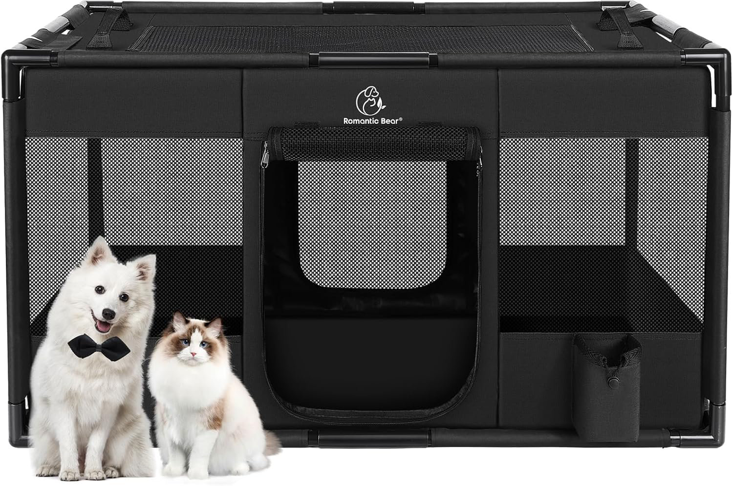 Belleze Dog Playpen,Fabric Mesh Dog Fence, Portable Soft Dog Cat Kennel ...