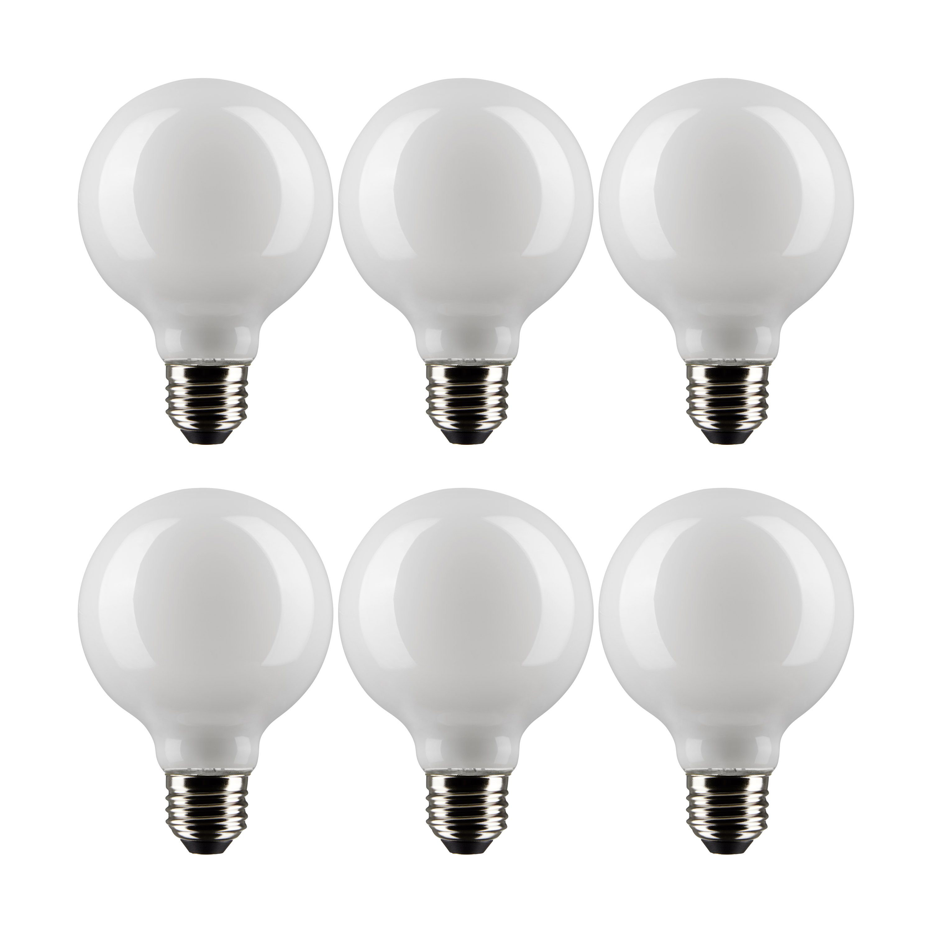 Satco 6 Watt (60 Watt Equivalent), G25 LED, Dimmable Light Bulb, Warm ...