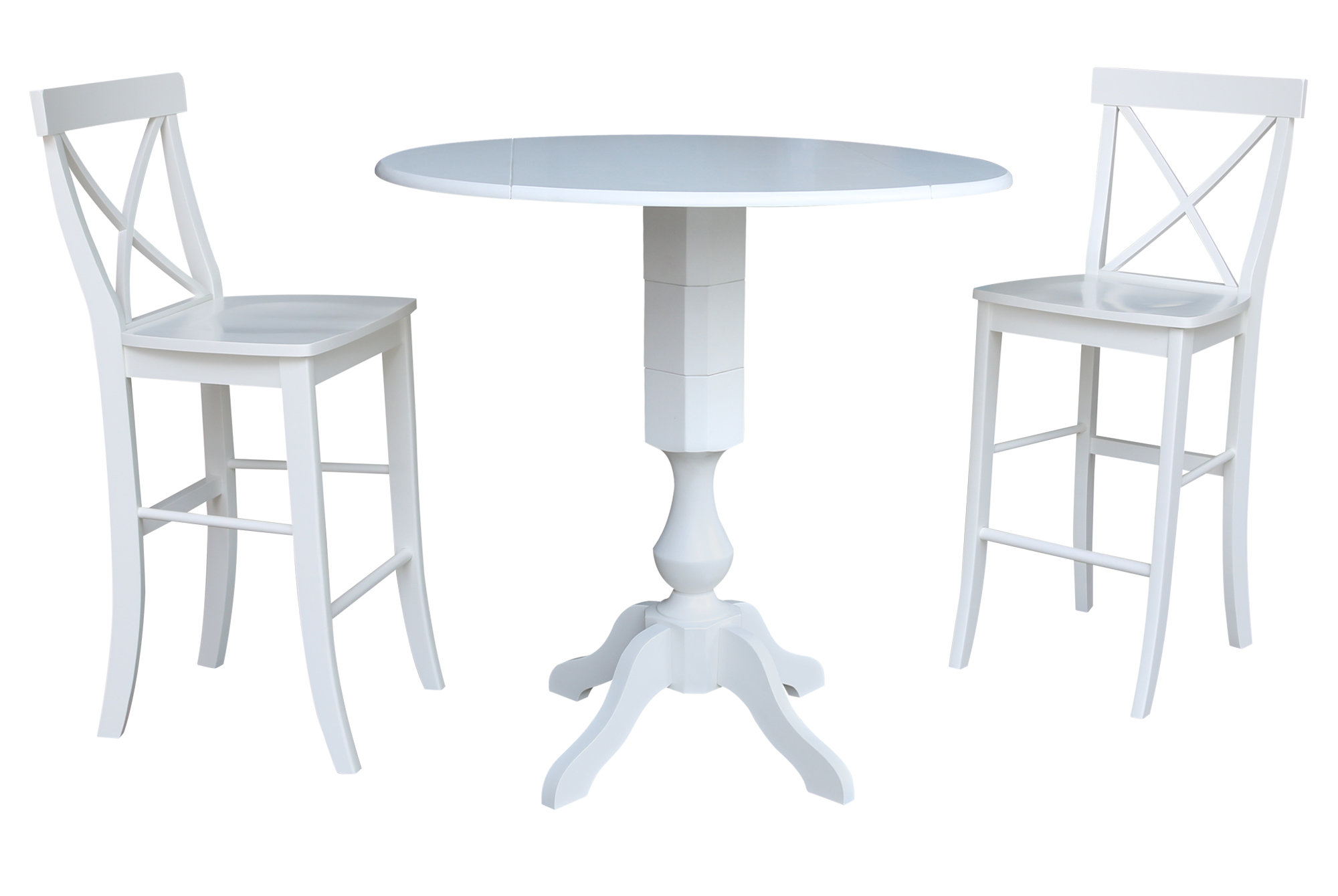 Rosecliff Heights Kim 3 - Piece Bar Height Drop Leaf Solid Wood Dining ...