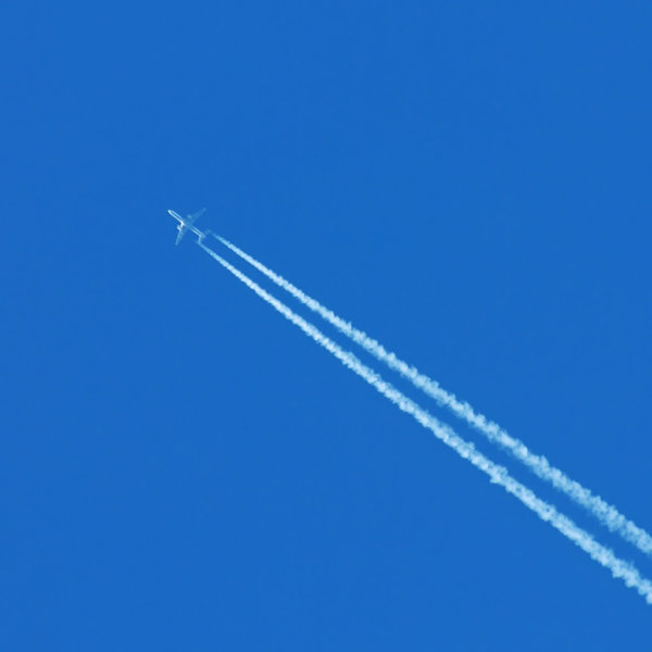 Ebern Designs " Jet Contrail In Sky " by Marvvandehey on Canvas ...