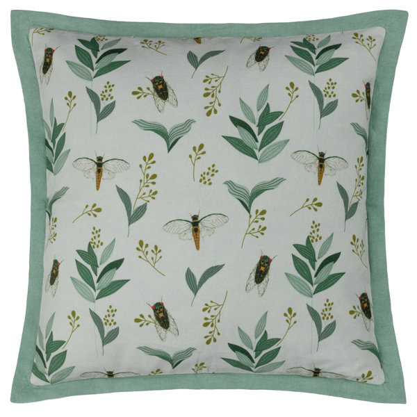 Brambly Cottage Torrin Lacewing Floral Green Square Throw Cushion ...