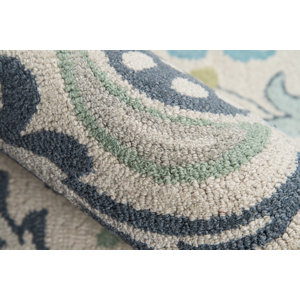 Lark Manor Annechien Handmade Wool Blue Rug & Reviews | Wayfair