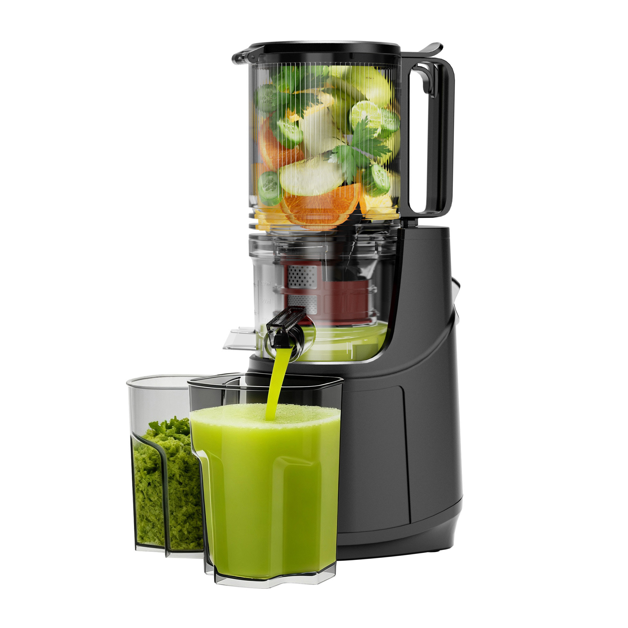 Euhomy 120v Slow Masticating Juicer With 5in Extra-wide Chute For Whole ...