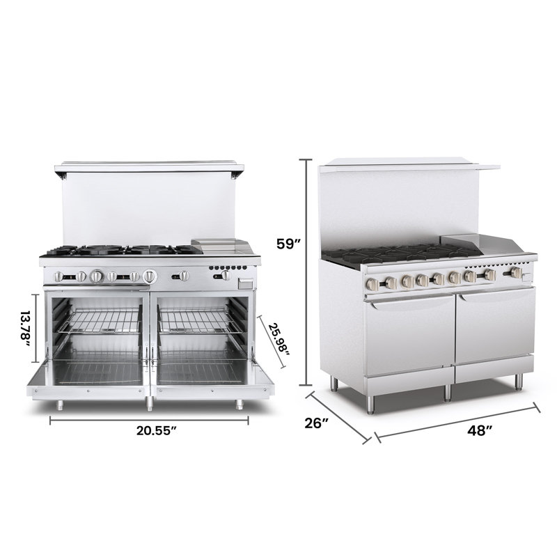 Egles 48" Commercial Stainless Steel Open Burners Gas Range - 260000 ...