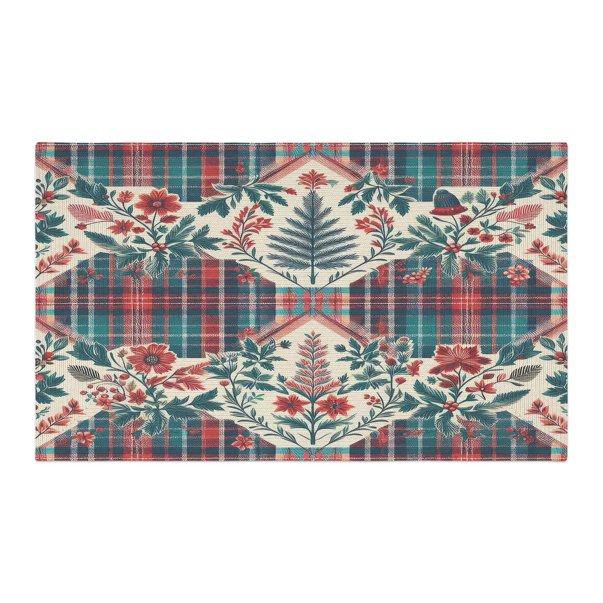 Rosalind Wheeler Traditional Plaid Blocks Braided Rug | Wayfair