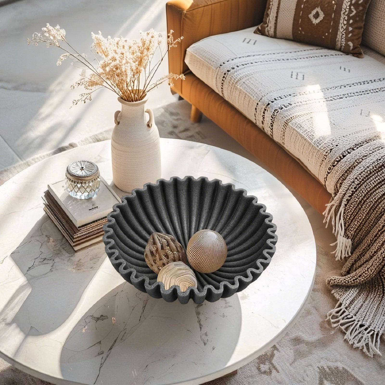 Latitude Run® Extra Large Handcrafted Decorative Bowl with Ruffle ...