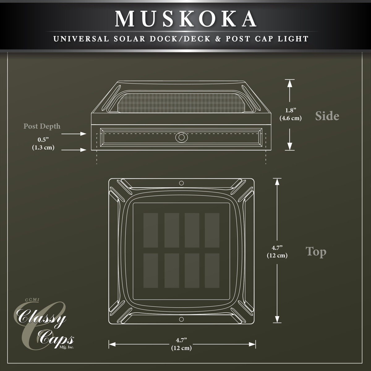 Classy Caps Muskoka Black Solar Powered Integrated LED Fence Post Cap 4 ...