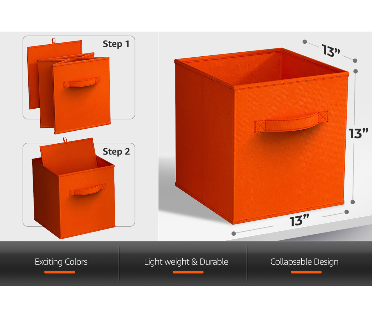 Sorbus 6 Pack 13" Large Foldable Storage Cubes with Handles | Wayfair