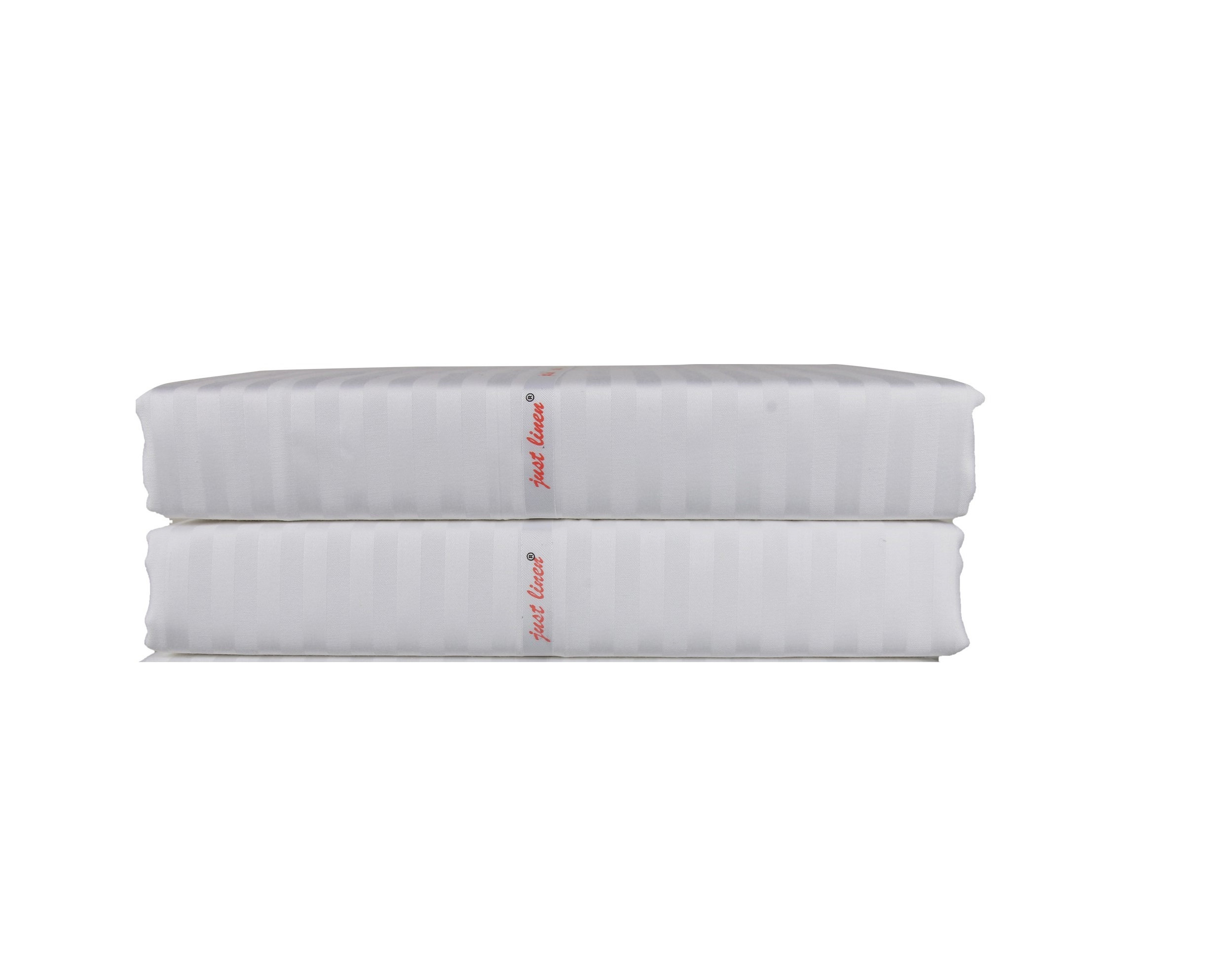 Just Linen Hotel Linen Collection, 210 TC 100% Cotton Sateen Striped ...