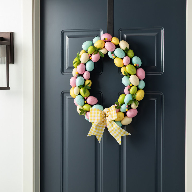 Ophelia & Co. 18"D Easter Egg Shaped Eggs Wreath | Wayfair