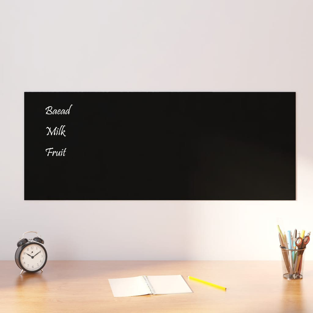 VidaXL Wall-mounted Magnetic Board Black Tempered Glass | Wayfair
