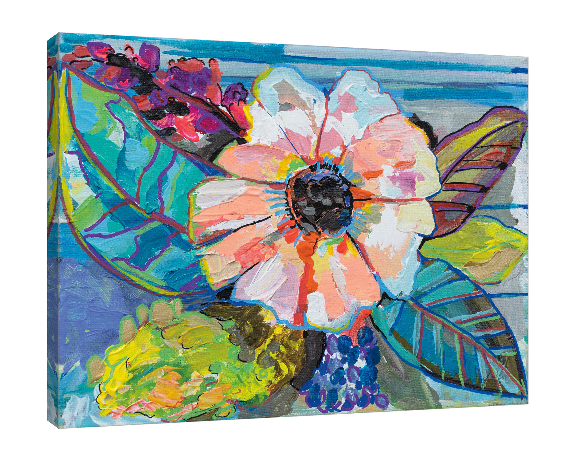 Jaxson Rea Island Flowers by Jeanette Vertentes - Wrapped Canvas ...