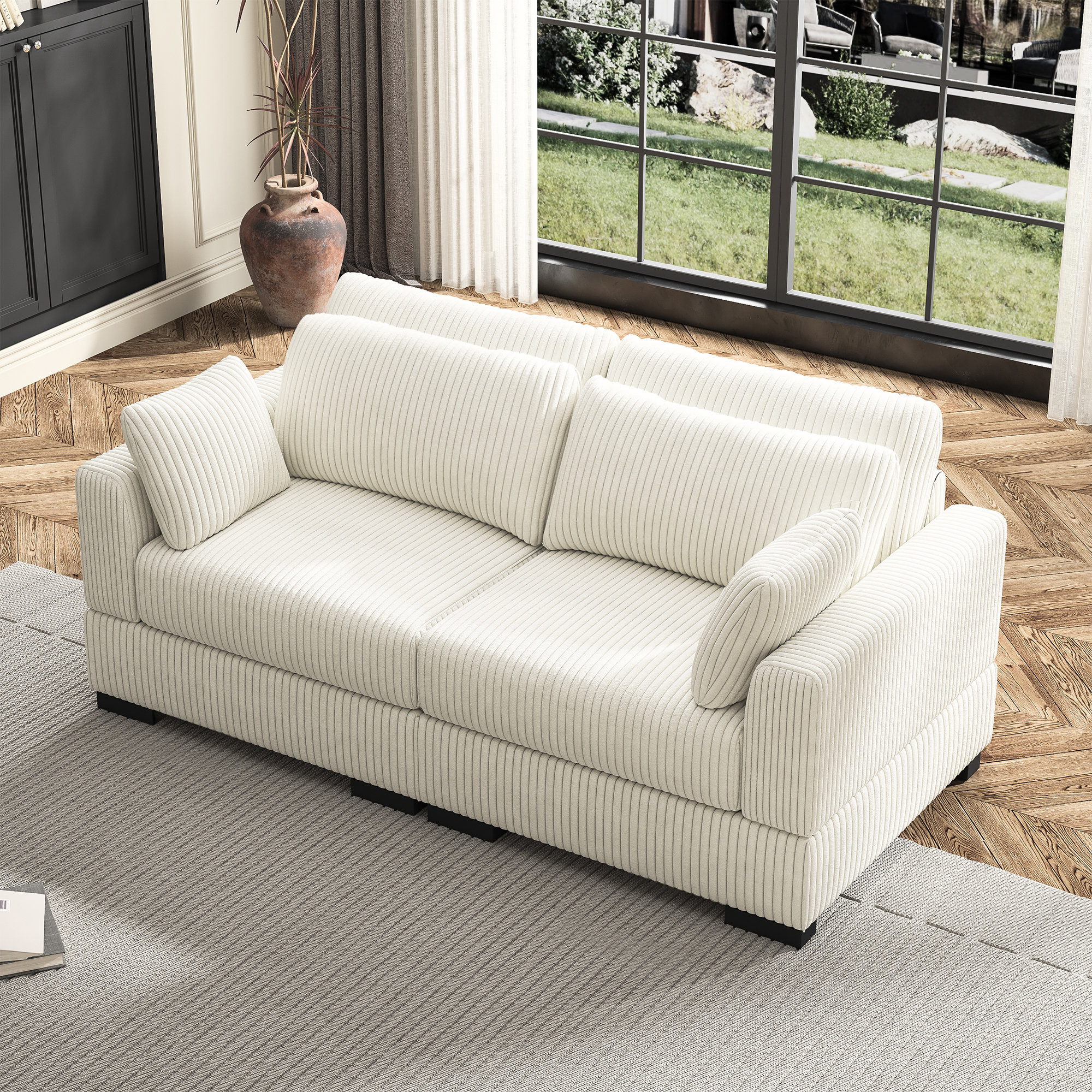 Ebern Designs Zenaide 70.8'' Square Arms Loveseat & Reviews | Wayfair