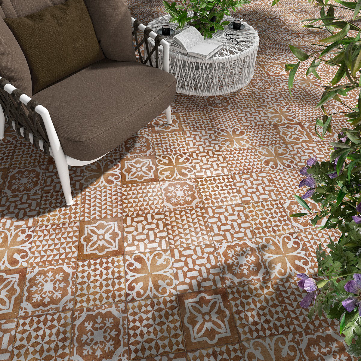 TileBar Angela Harris Mediterra Kasma Terracotta Decor 8X8 Matte ...