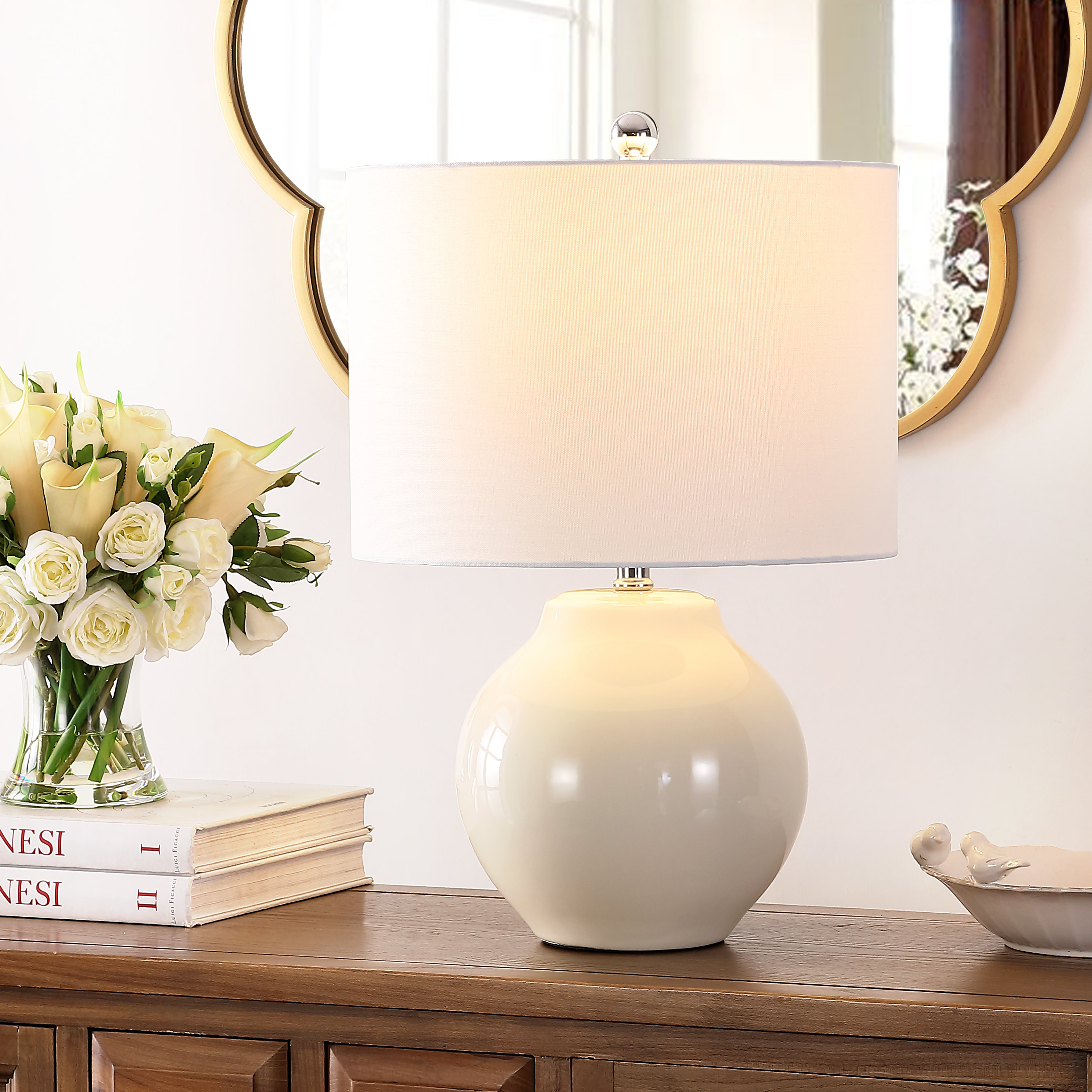 Ebern Designs Aaria 21.5" Ivory Table Lamp & Reviews | Wayfair