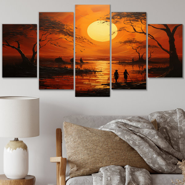 DesignArt African Tribal Sunset II - African Tribal Metal Wall Decor ...