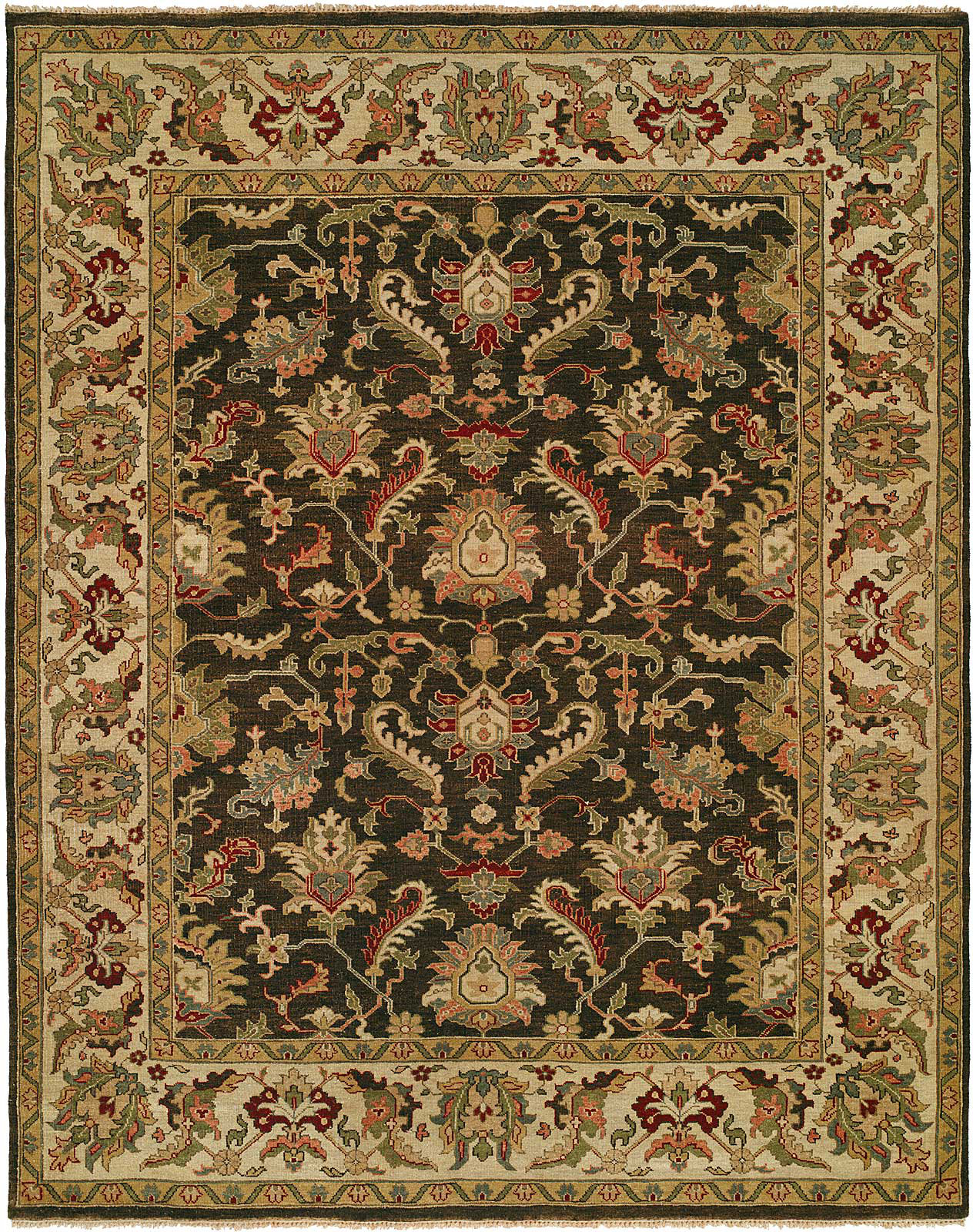 Astoria Grand Steyning Hand-Knotted Wool Brown Rug | Wayfair