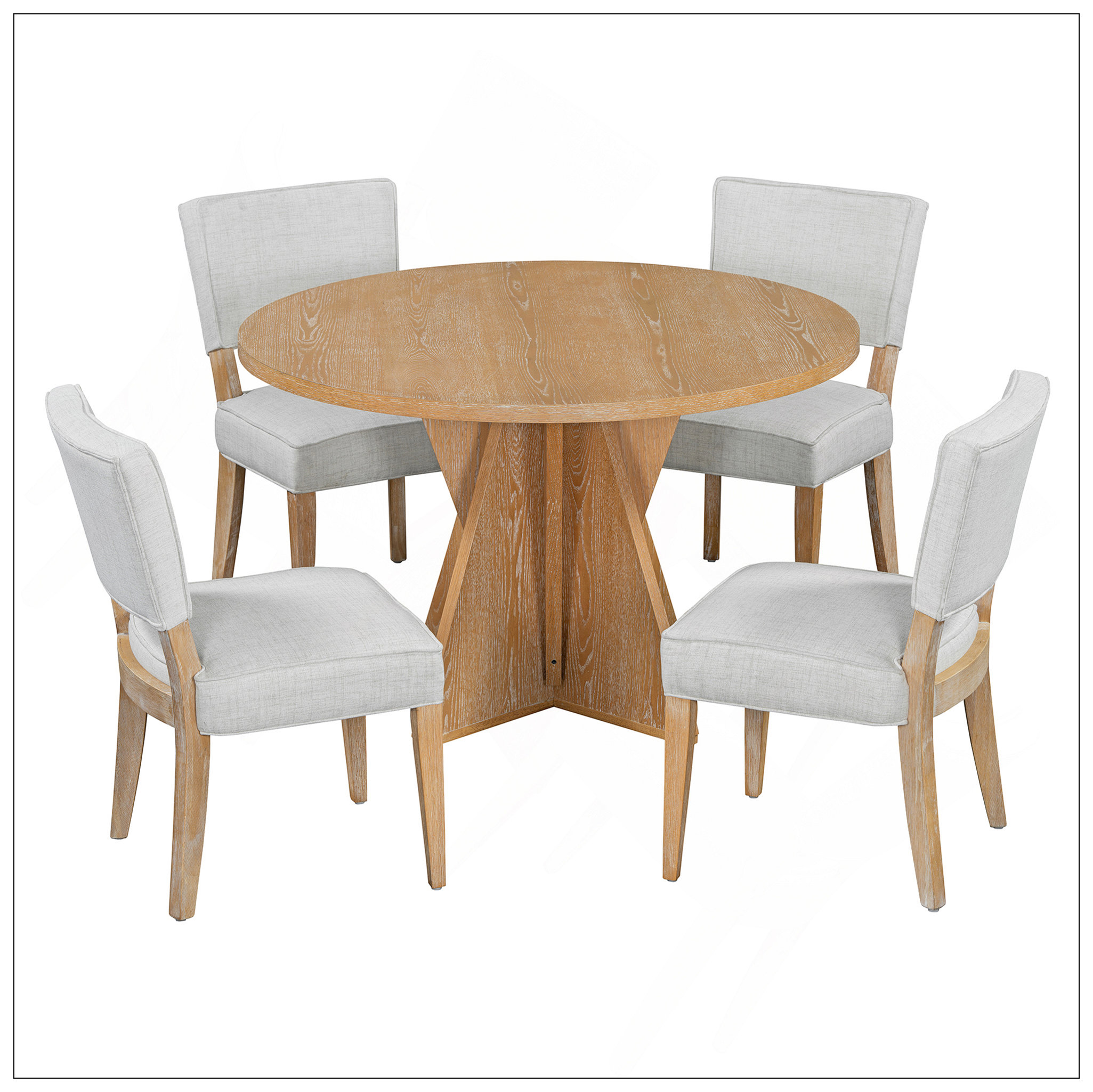 George Oliver 5-Piece Round Dining Table Set For 4, Retro Kitchen Table ...