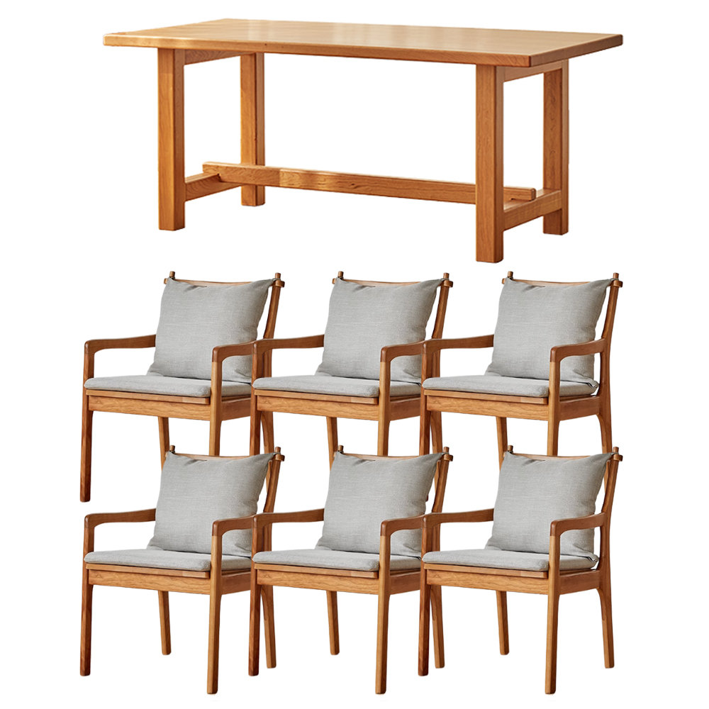 Sleek Surface Designs Simple And Durable Thick Cherry Wood Dining Table ...