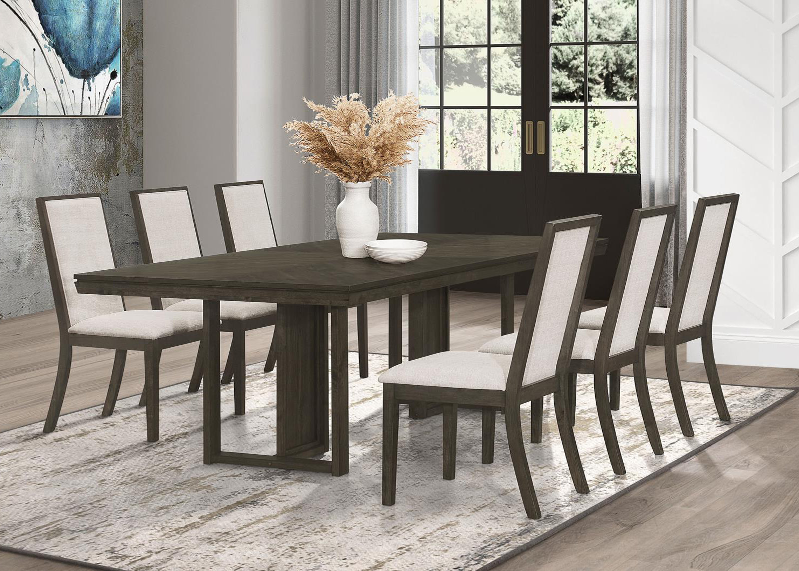 Red Barrel Studio® Stillmann 7 - Piece Rectangular Dining Table Set in ...