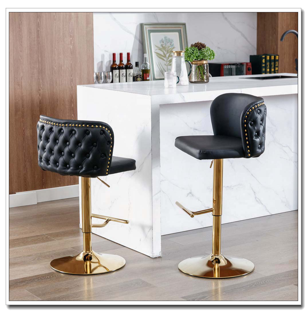 House of Hampton Swivel Barstools Adjusatble Seat Height, Modern PU ...
