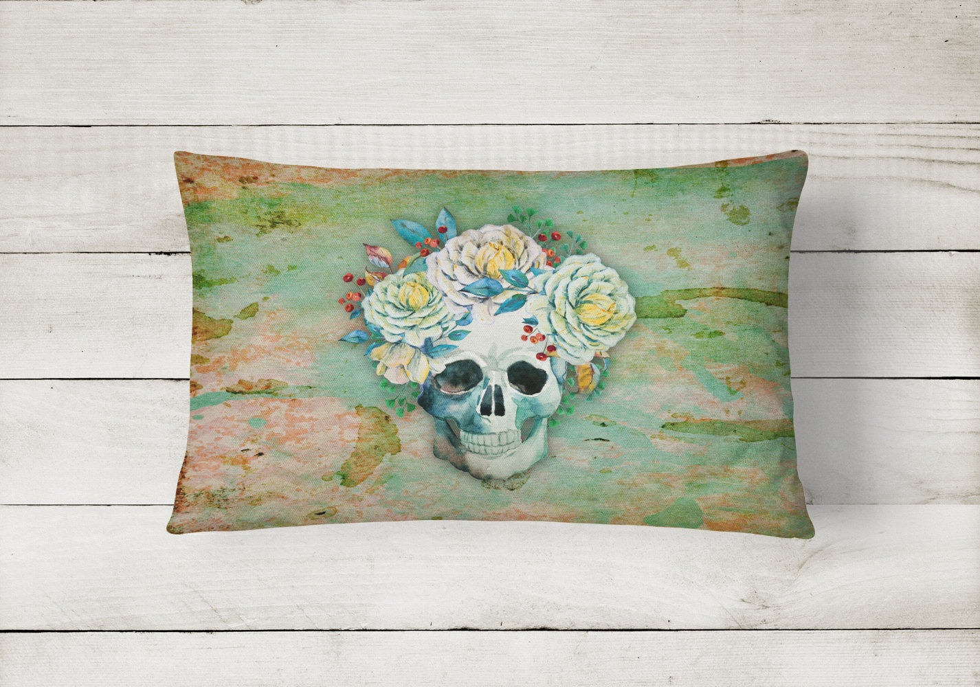 Caroline's Treasures Day of the Dead Skull Lumbar Pillow & Reviews ...