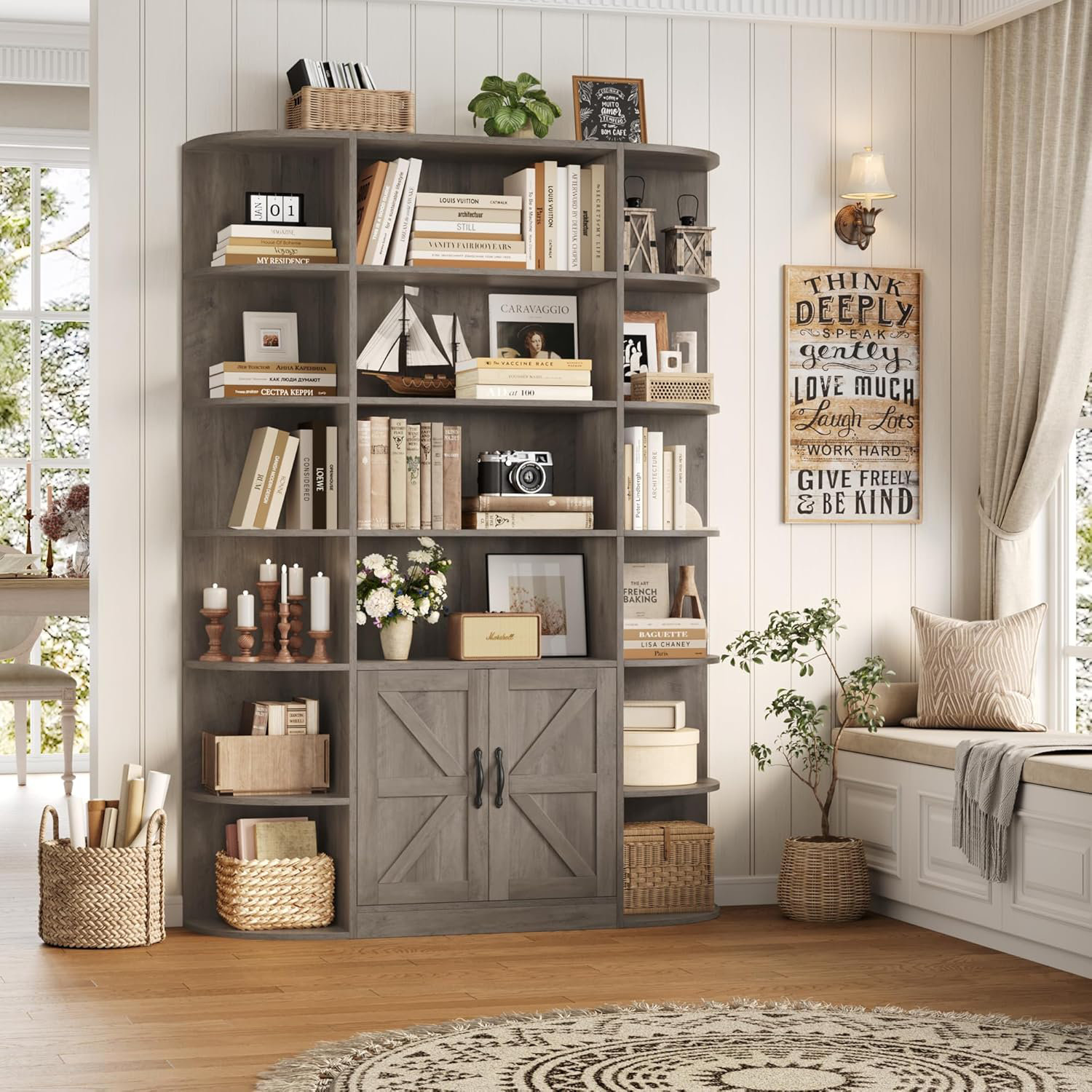 Gracie Oaks 75" Tall Book Shelf And Bookcase, 6 Tier Bookshelf With ...