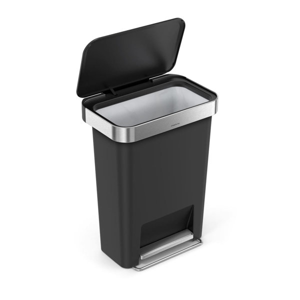 Simplehuman 45 Liter / 12 Gallon Rectangular Kitchen Step Trash Can ...