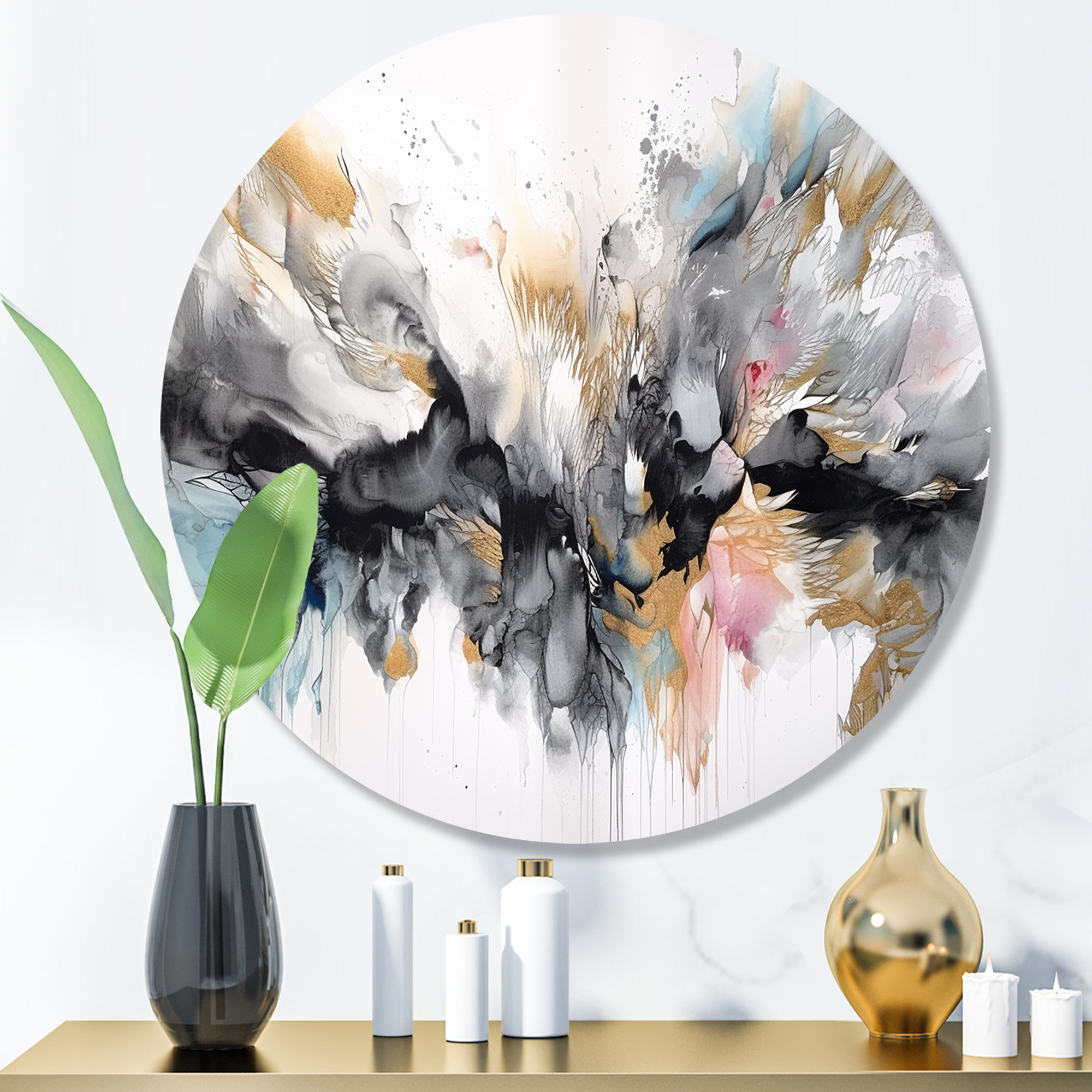 Design Art White And Grey Geometric Depths II - Abstract Geometric ...