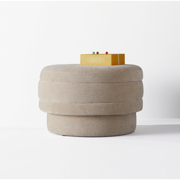 Noa 25.59" Wide Round Footstool Ottoman & Reviews | AllModern