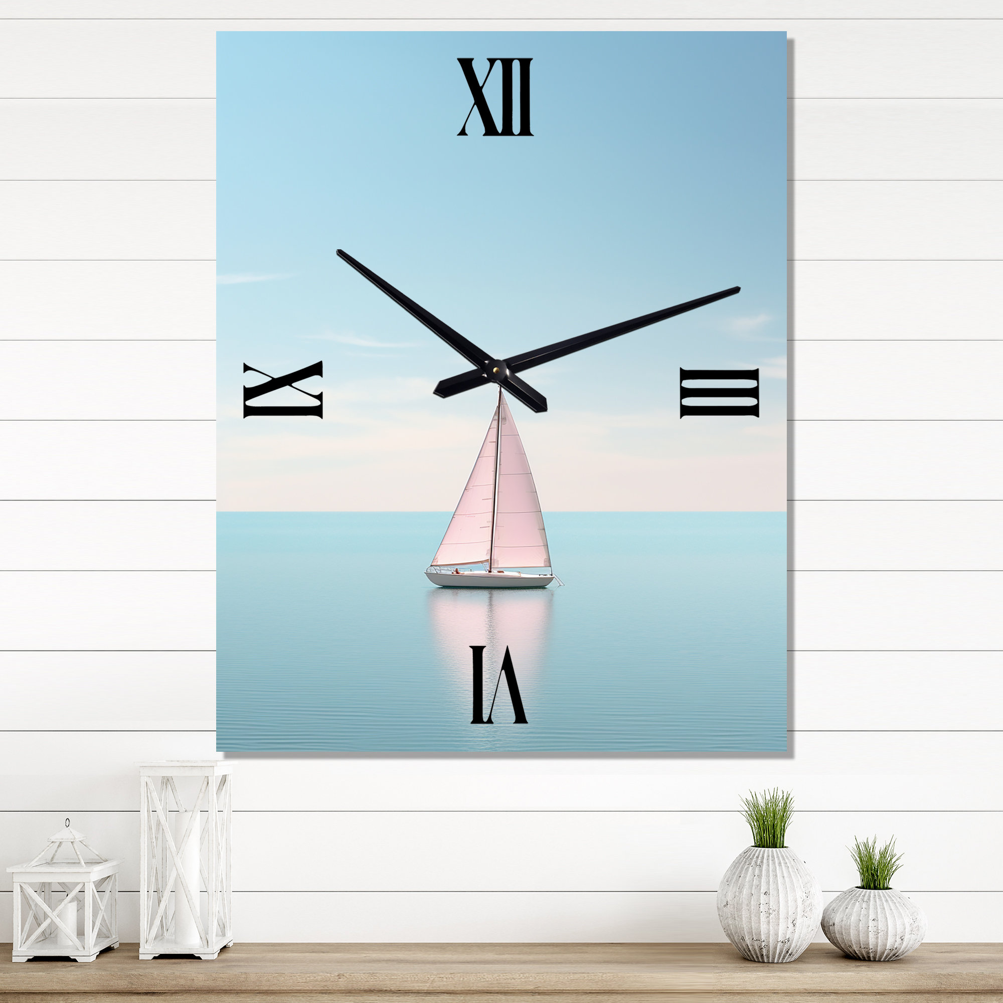 East Urban Home Coastal Calm Blue Sailboat Photo III - Coastal Wall ...