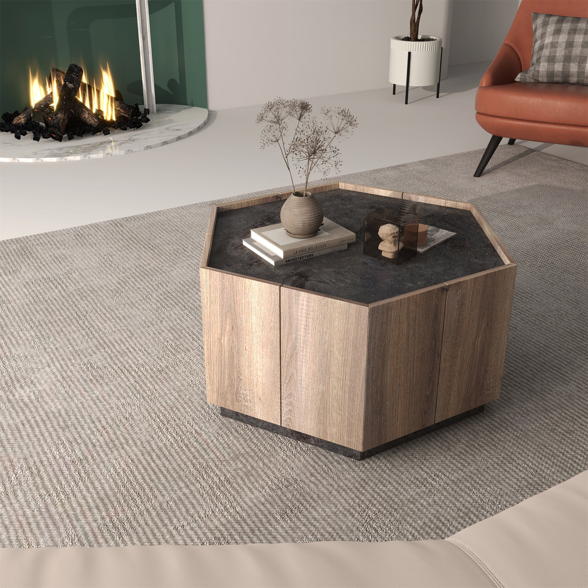 Latitude Run® Solid Coffee Table with Storage | Wayfair