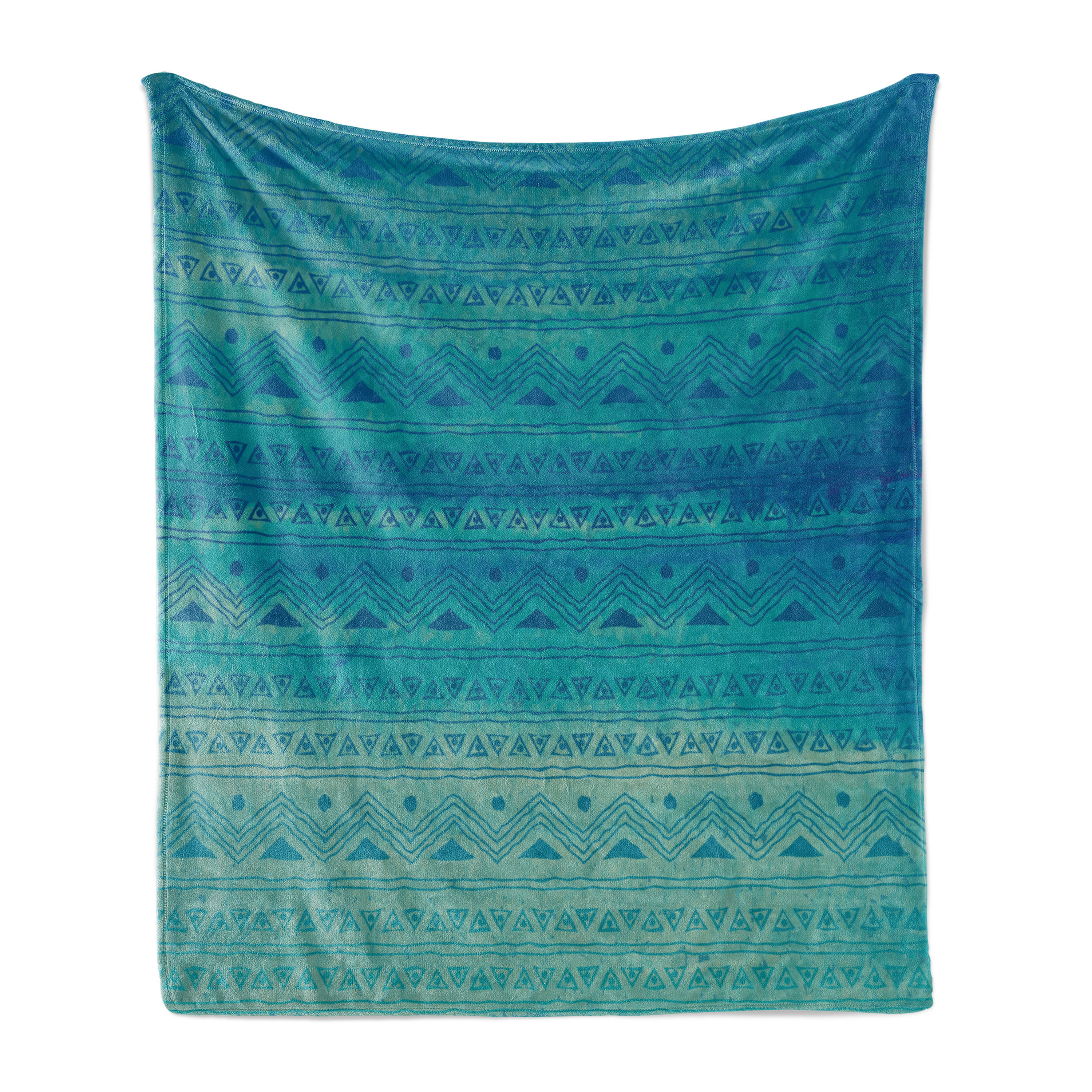 Ambesonne Tribal Fleece Throw Blanket Horizontal Folk Triangles Sea ...