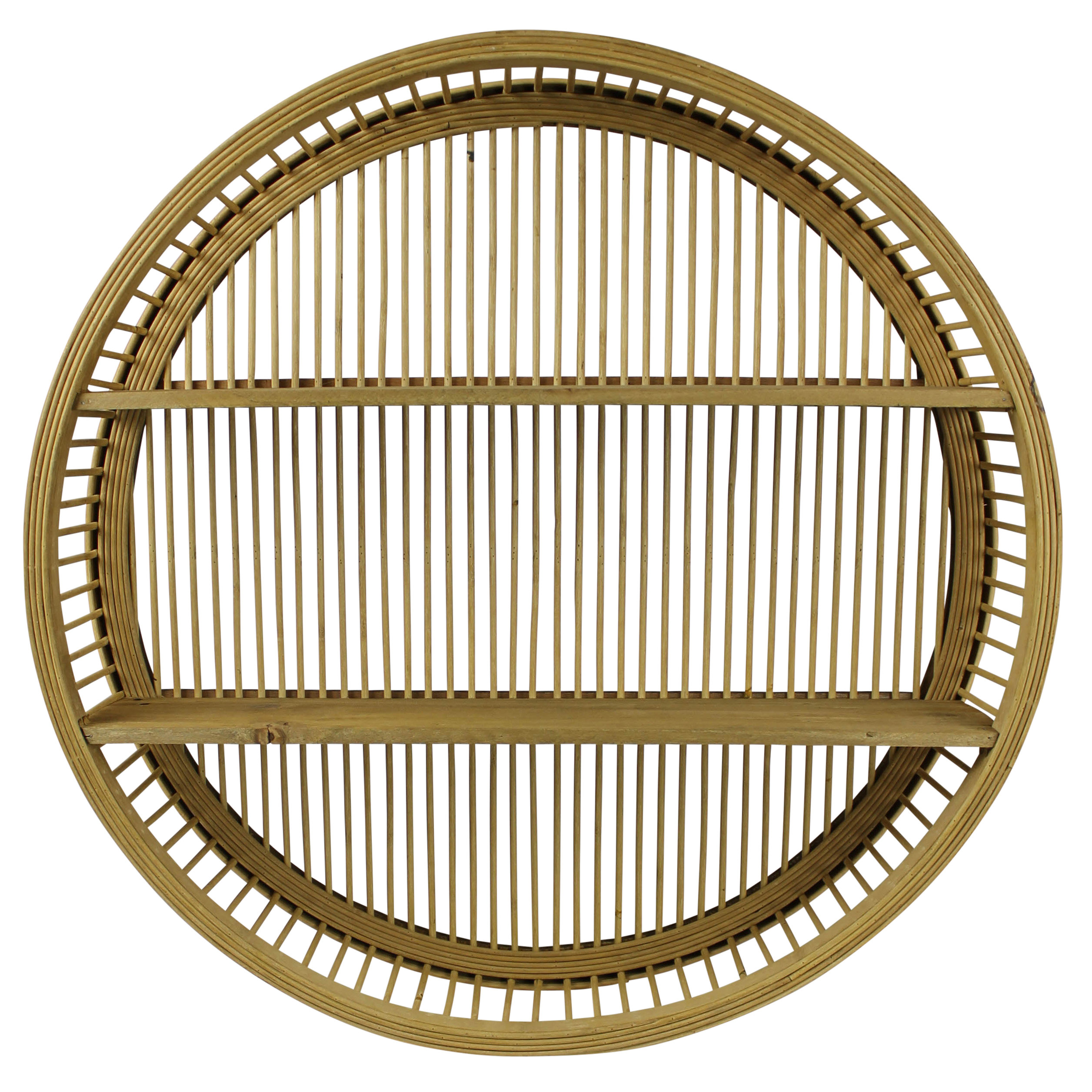 Bayou Breeze Caerphilly 2 Piece Circle Solid Wood Floating Shelf ...