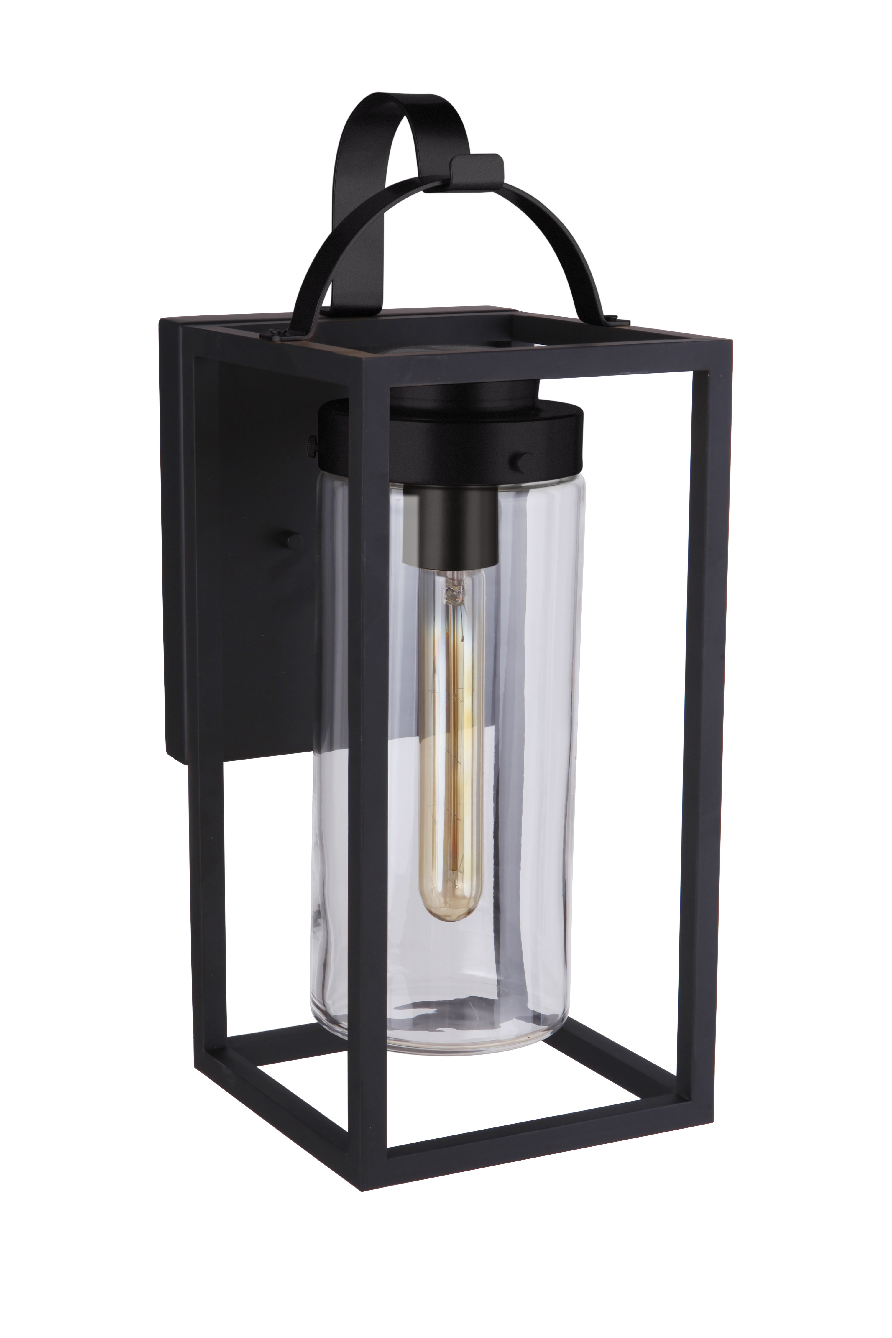 Craftmade Black Transparent Glass Outdoor Wall Latern | Wayfair