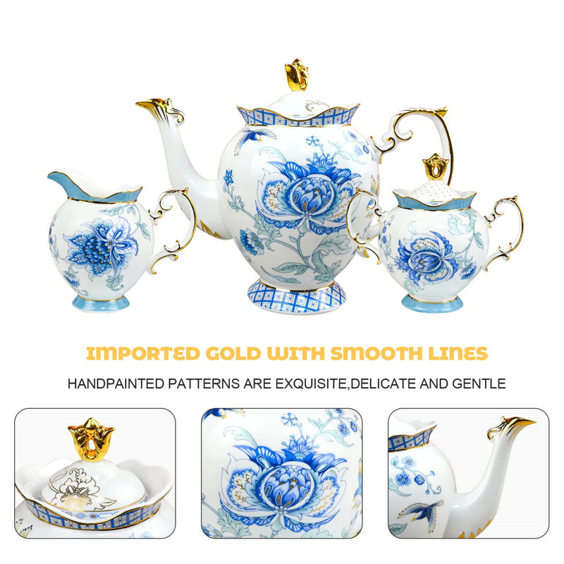 DNGJU 30.7oz. Floral Teapot Set | Wayfair