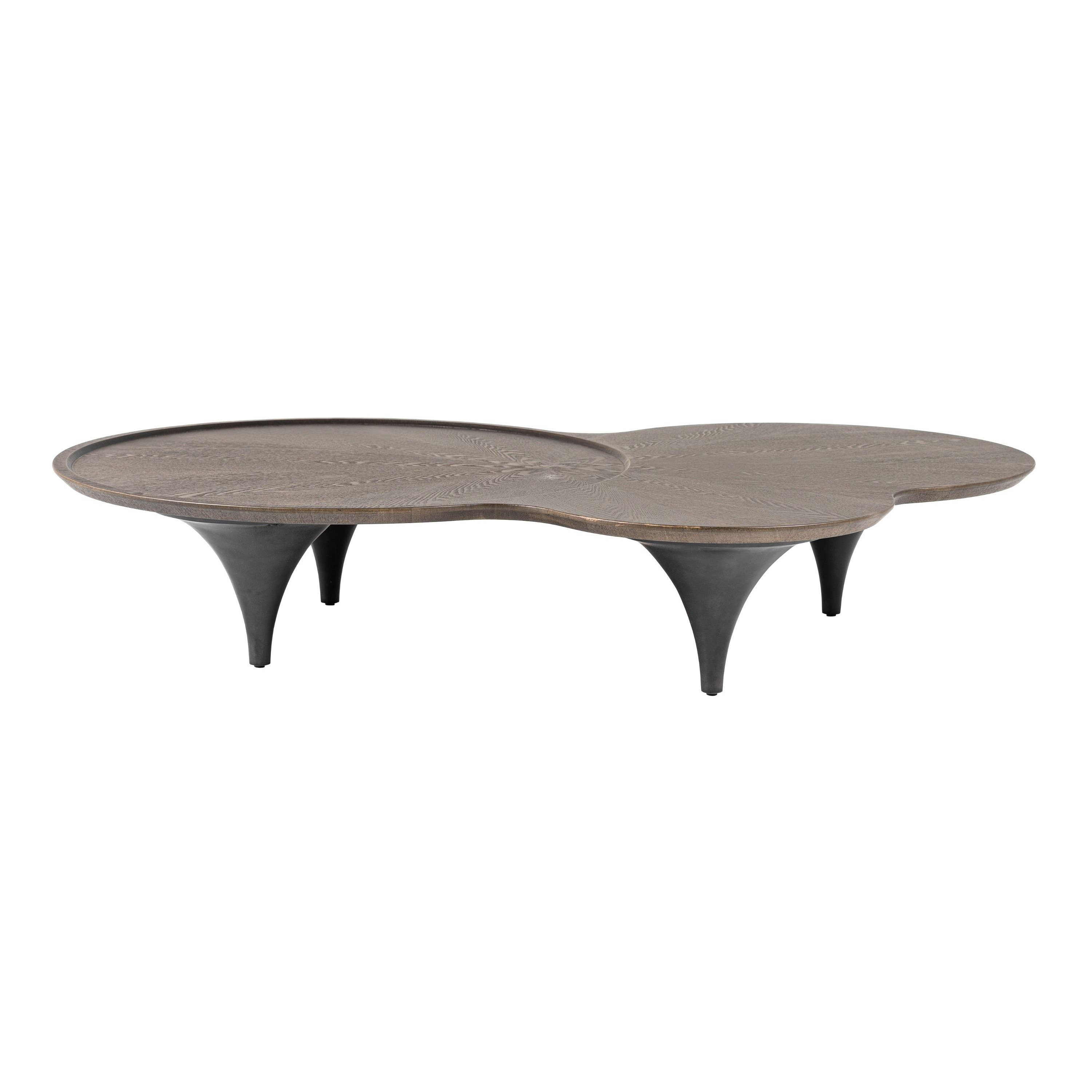 Benjara 64 Inch Coffee Table, Free Form Irregular Top | Wayfair